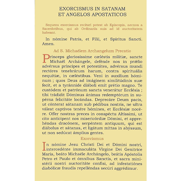 Exorcisme de saint Michel – Association Iris